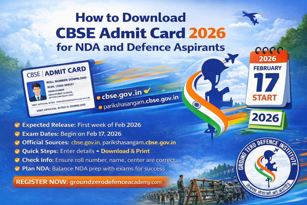 CBSE Admit Card 2026 - Ground Zero Defence Academy