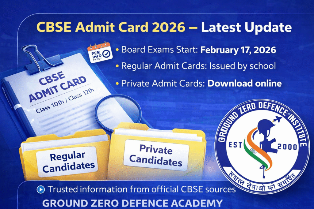 CBSE Class 10, 12 Admit Card 2026 – Latest Update